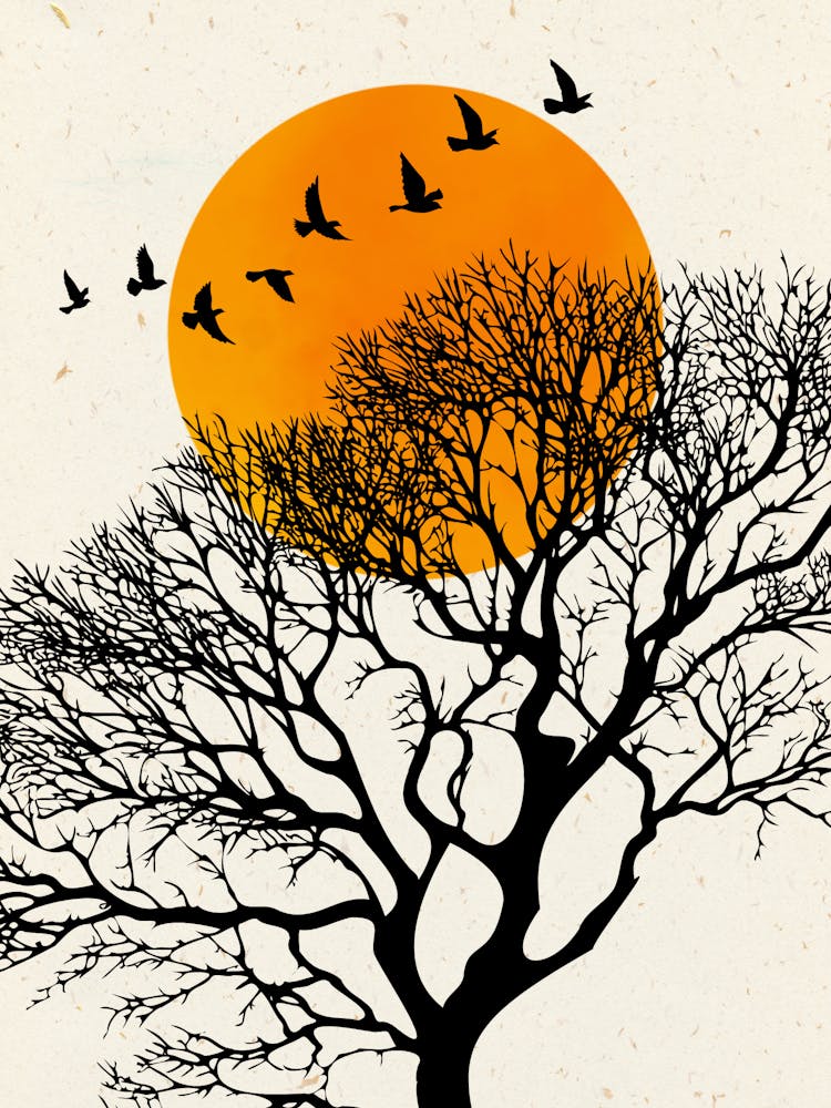 Silhouette Of A Tree Art Print by amalart – Fy!