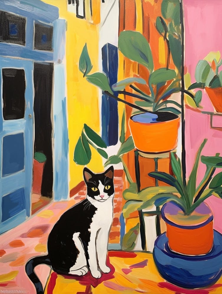 Painting Of A Cat In Seville Spain 3 Art Print by MedArt – Fy!