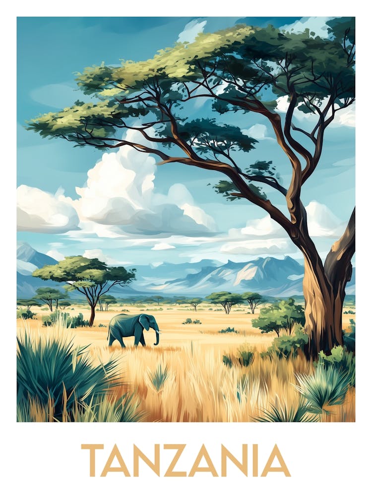 Affiche de voyage Tanzania 1 Art Print by Frame the World – Fy!