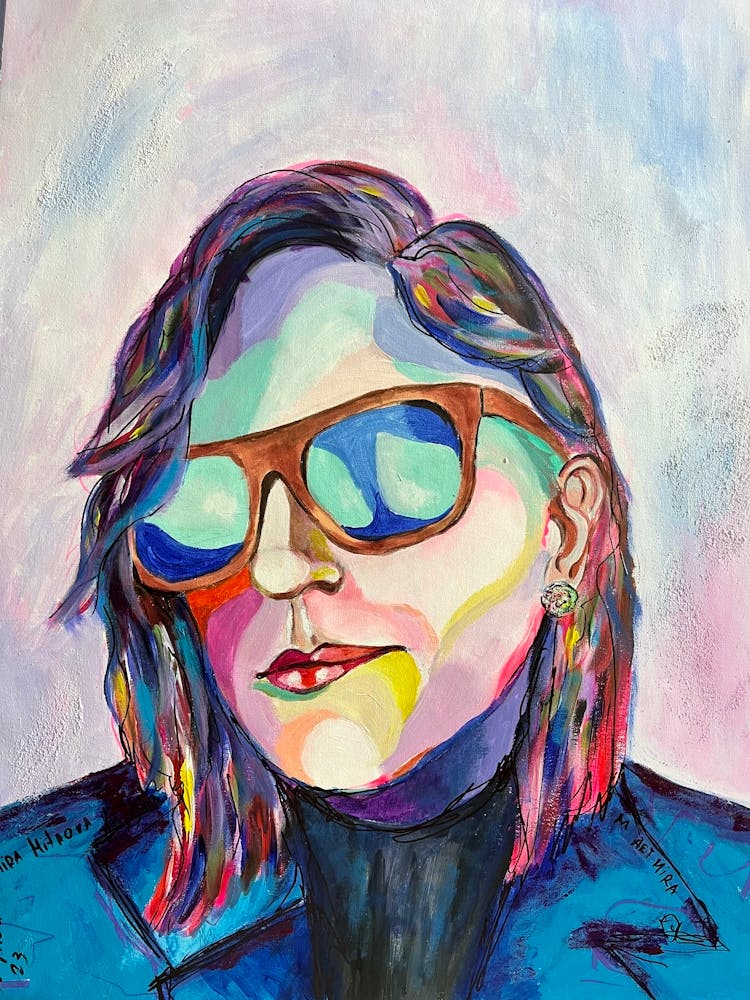 Abstract Woman Face with Positive Colors ,, Self Portrait,, Art Print ...