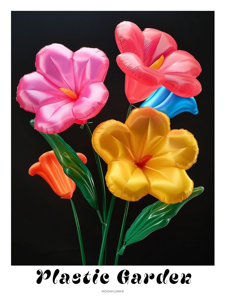 Bright Inflatable Flowers Poster Moonflower 1 Art Print by Botanic ...