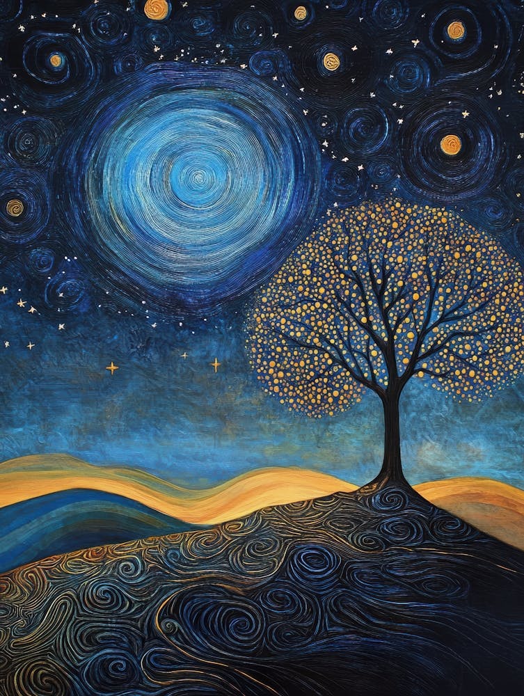 Starry Night Tree Art Print by si9nzation – Fy!