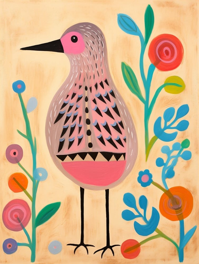 Pink Scandi Dunlin 2 Art Print by Feathered Muse – Fy!
