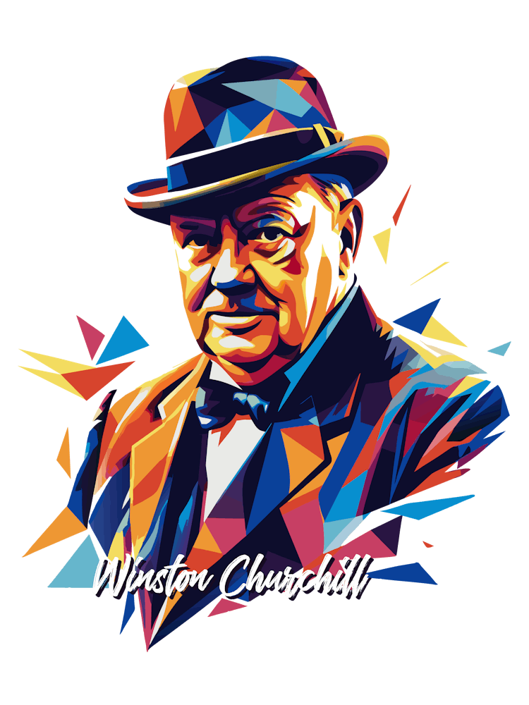 Winston Churchill 03 Portrait WPAP Pop Art Art Print by Vectorartnesia ...