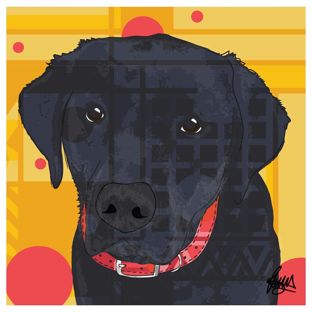Monty Blck Labrador Square Art Print by Rose Hill Designs – Fy!