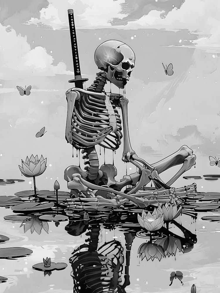 Skeleton In Water Art Print by Monochrome Heaven – Fy!