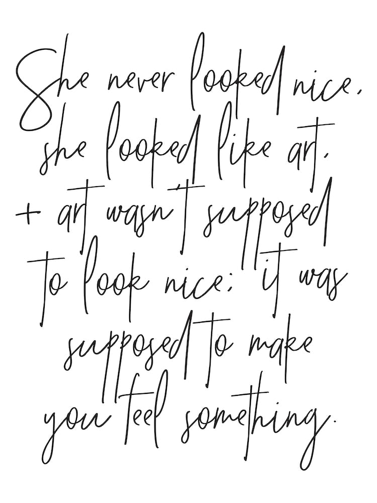 She Looked Like Art Art Print by Honeymoon Hotel – Fy!