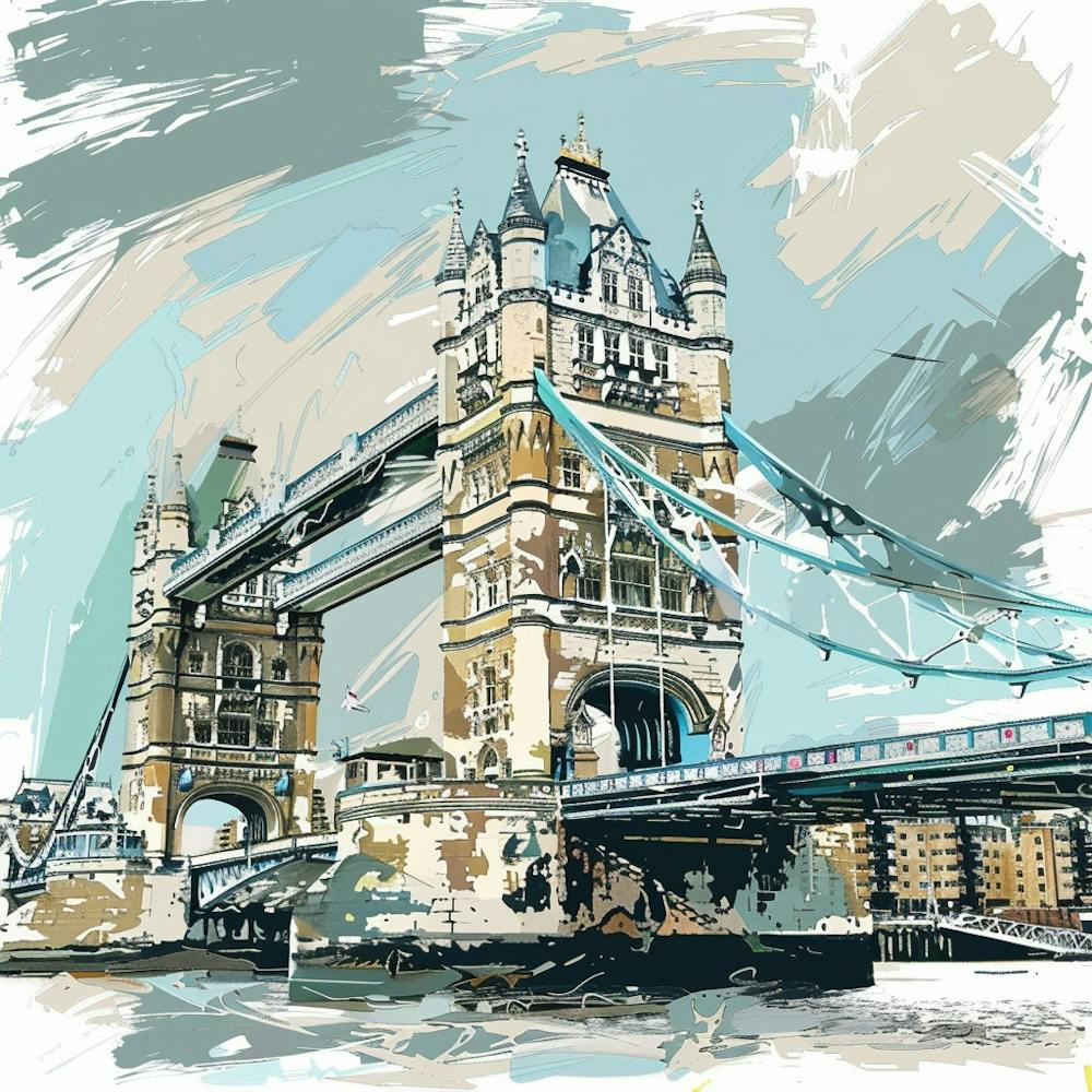 Tower Bridge Oil Painting 2 Art Print by ThatWorksMedia – Fy!