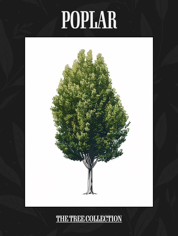 Poplar Tree Pixel Illustration 1 Poster Art Print by Bough And Bloom ...