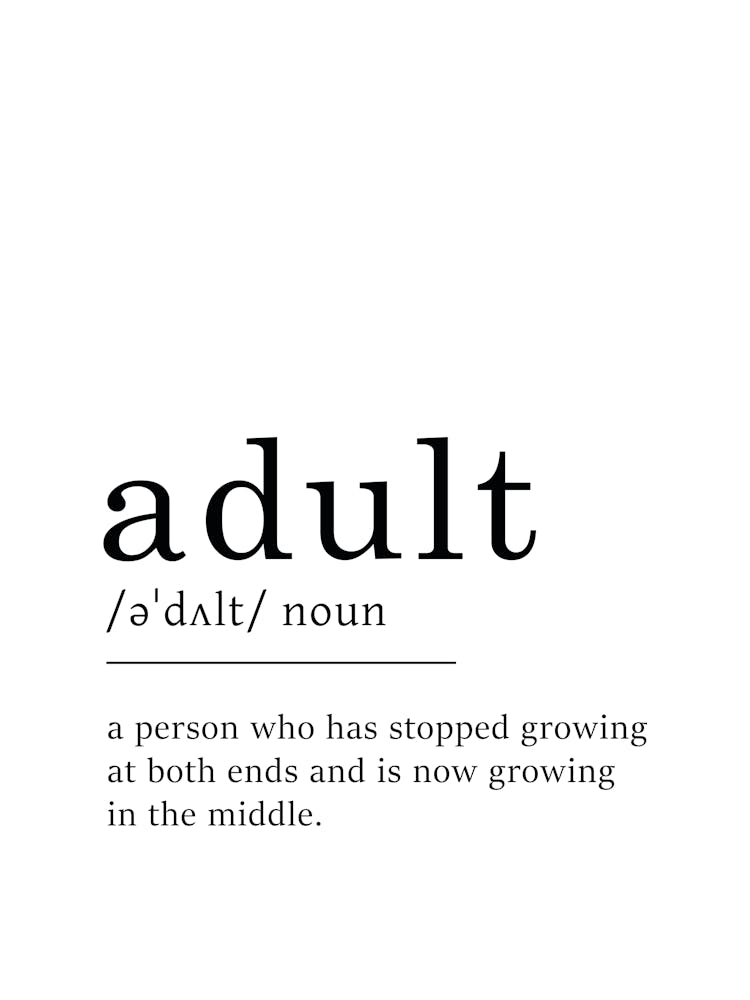 Adult Definition Poster - Dictionary Art Print by Fy!