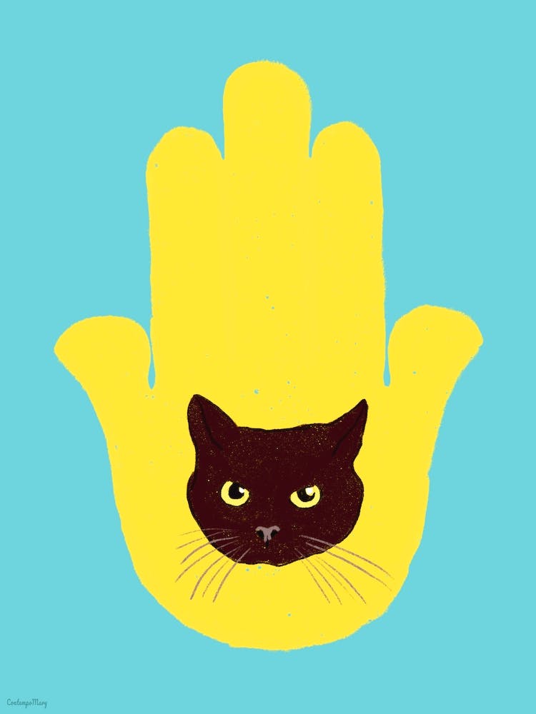 Hamsa Black Cat! Art Print by ContempoMary – Fy!