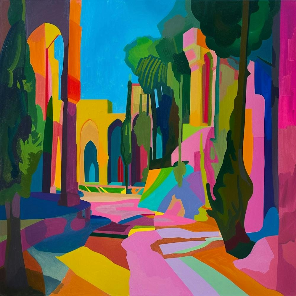 Abstract Park Collection Al Azhar Park Cairo Egypt 1 Art Print by Hue ...