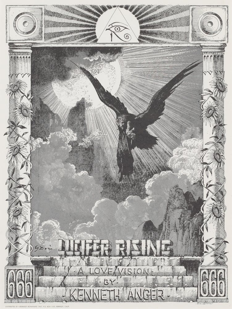 Lucifer Rising Film Poster (Rare) Symbolic Works Third Eye Symbol ...