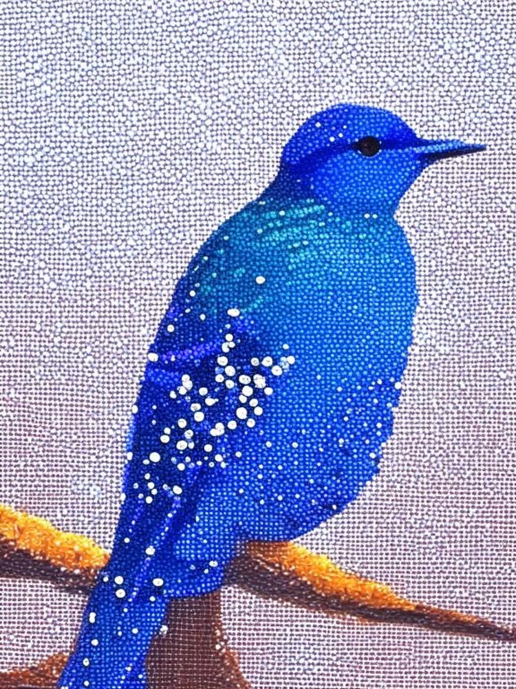 Bluebird Pointillism 2 Bird Art Print by Featherline – Fy!