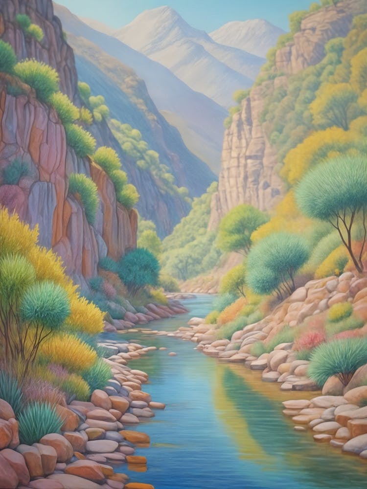 River Valley In Colour Art Print by Daydream Pacific – Fy!