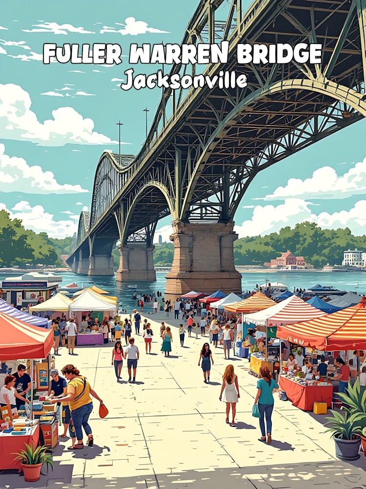 Fuller Marden Bridge Jacksonville Art Print by Mihir Mojumdar – Fy!