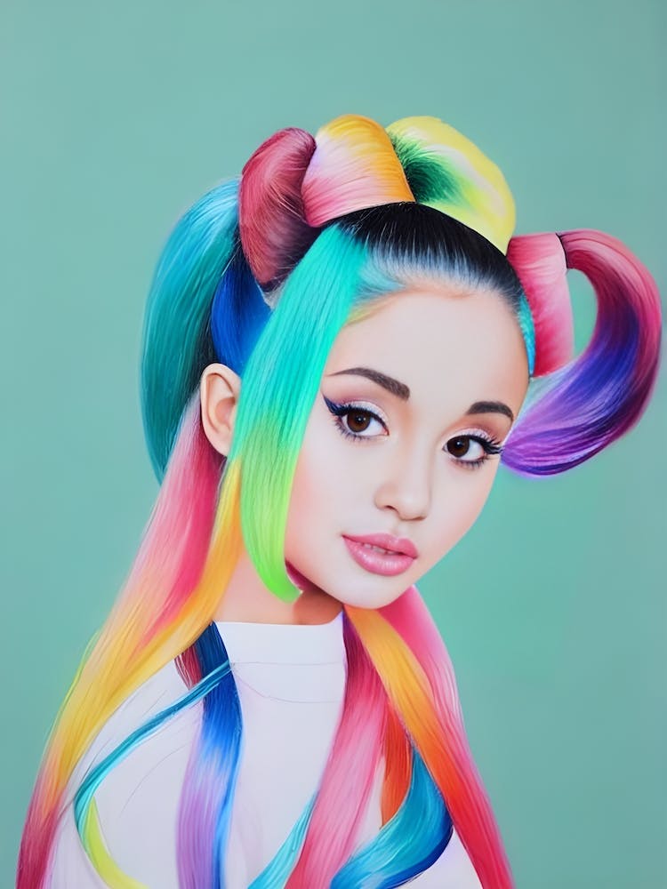 Ariana Grande Colourful Illustration Art Print by The Music Lab – Fy!