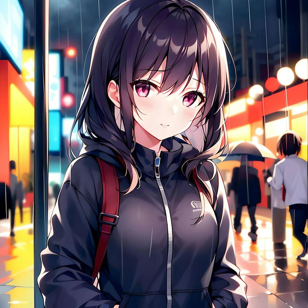 City Symphony: Anime Serenity Amidst the Rain Art Print by Crystal Room ...
