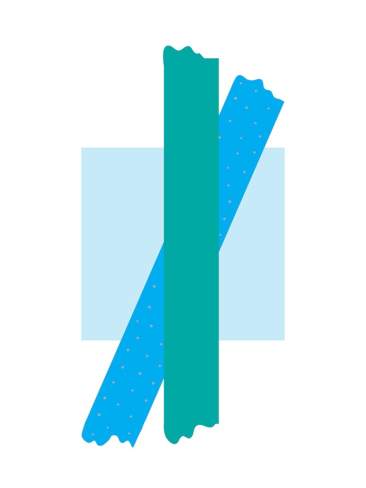 Teal Cross Over Blue Box Abstract Art Print by Nestory UK – Fy!