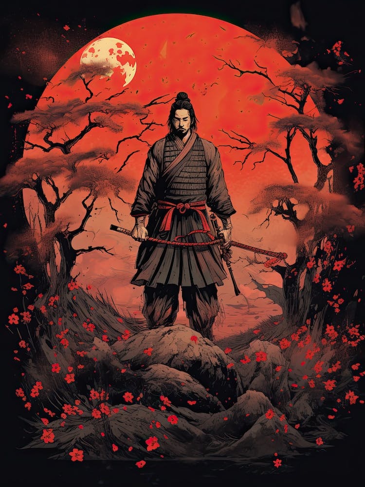 Samurai Rinpa School Style Illustration 8 Art Print by Blade and Brush ...