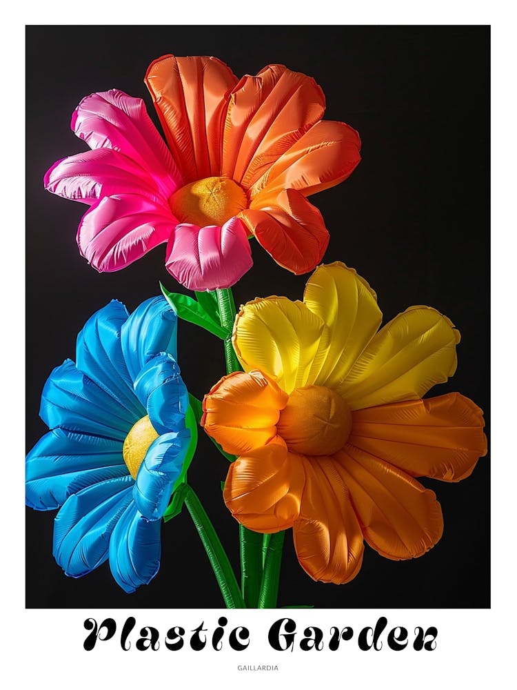Bright Inflatable Flowers Poster Gaillardia 1 Art Print by Botanic ...