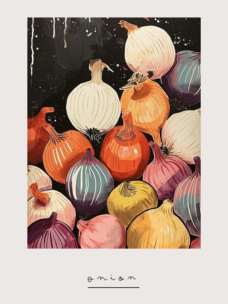 Art Deco Inspired Onions 1 Poster Art Print by Colourful Harvest – Fy!