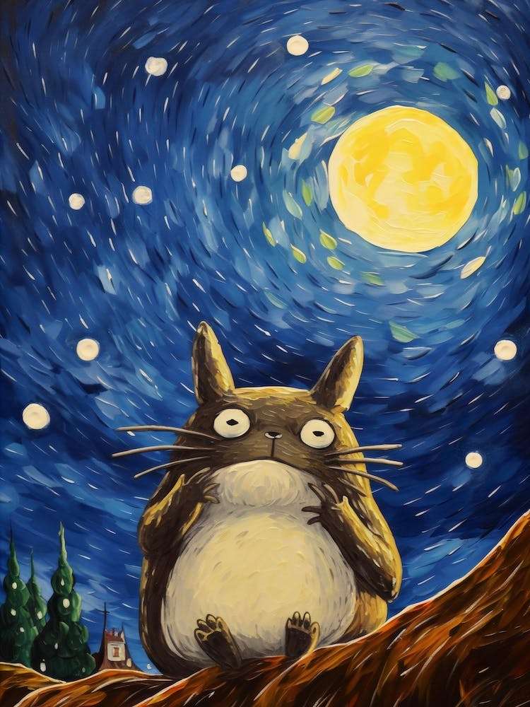 Starry Night My Neighbor Totoro Art Print by Fusion Designs – Fy!
