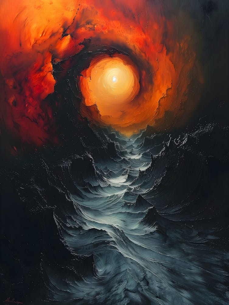 Ocean Bichromatic, Surrealism, Impressionism Art Print by Moisky – Fy!