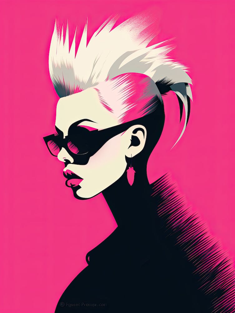 Punked Out Pink Minimalism: Bold and Edgy Art Print by Art-Syndicate – Fy!