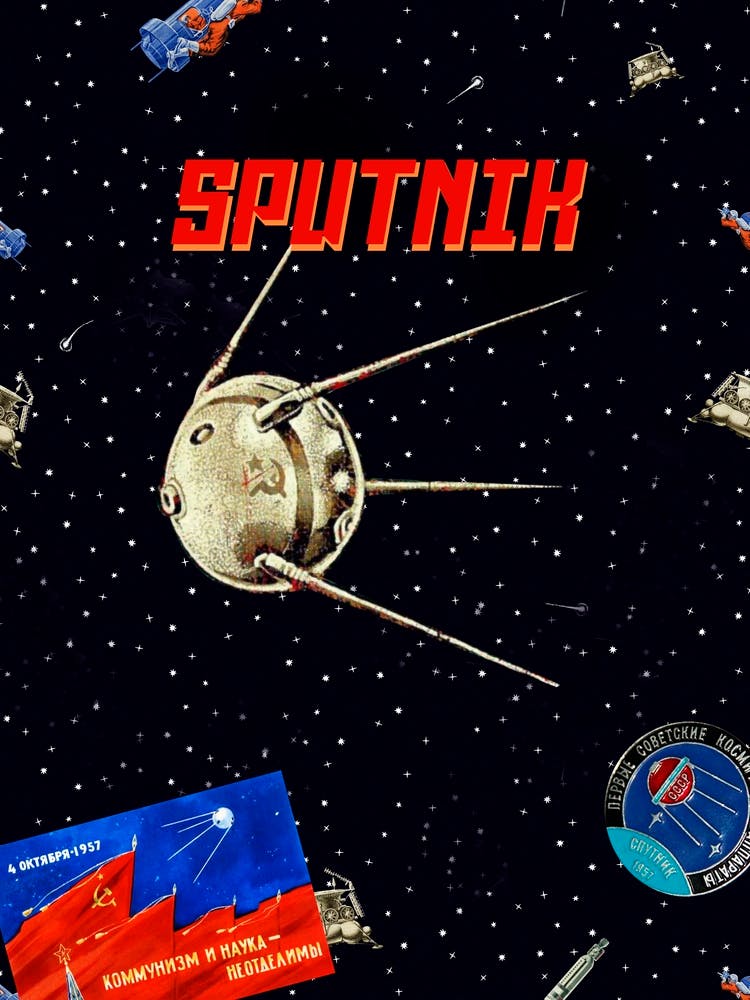 Sputnik: Gagarin space art — Soviet space art [Sovietwave] Art Print by ...