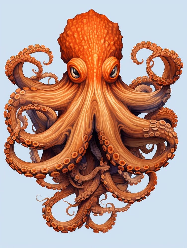 Day Octopus Flat Illustration 3 Art Print by Aqua Art Gallery – Fy!