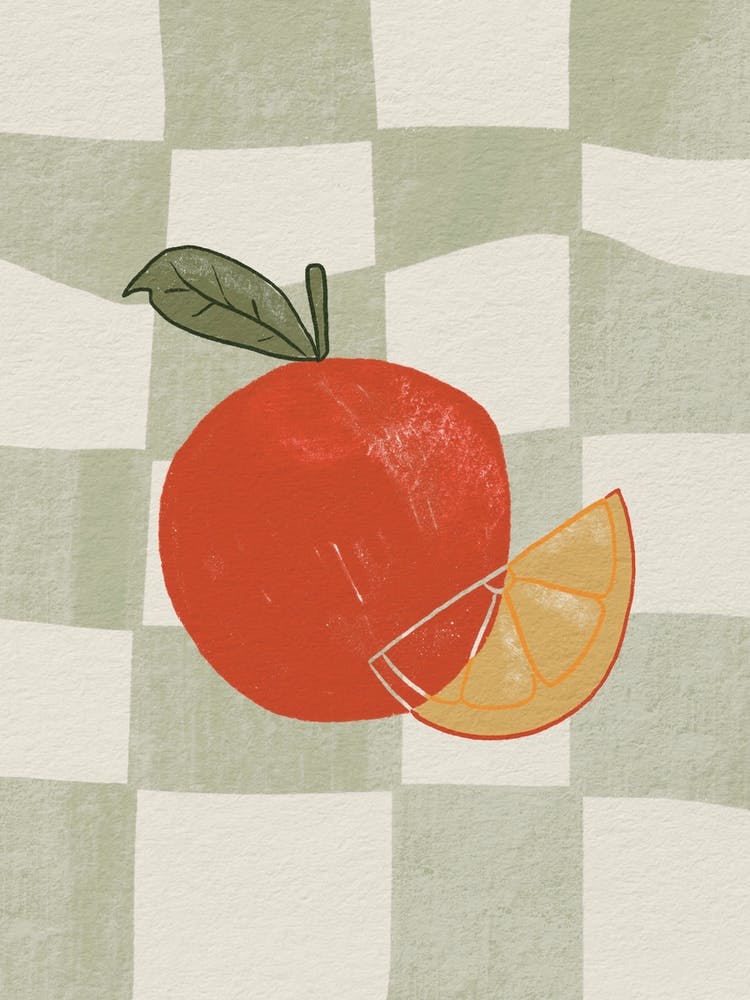 Orange Fruit Checkerboard Art Print by Serenity Prints – Fy!