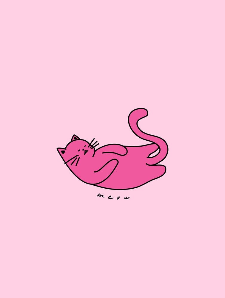 Pink Meow Cat Art Print by DecemberSeven – Fy!