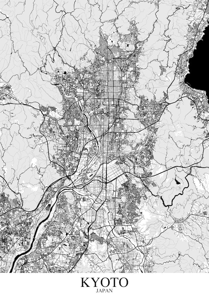 Kyoto White Black Art Print by Mapply – Fy!