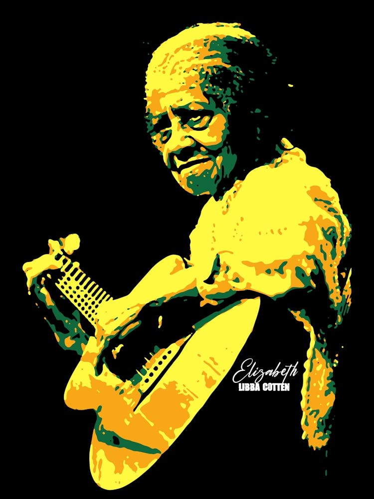 Elizabeth Cotten American Folk and Blues Musician Legend in Colorful ...