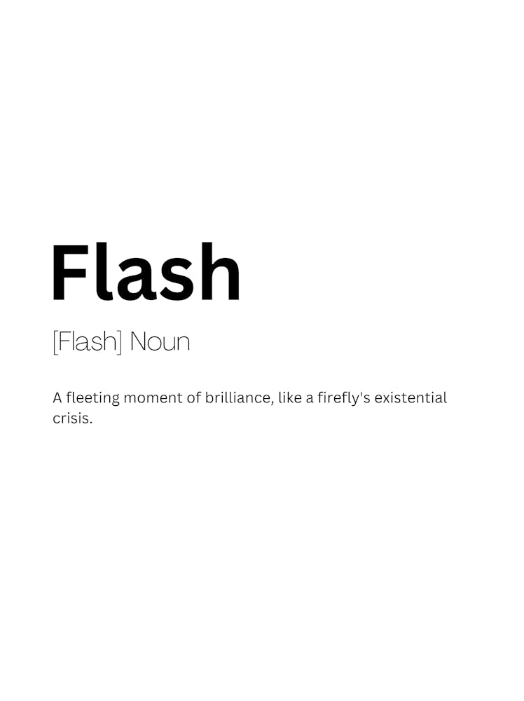 Flash Definition Meaning 1 Art Print by Kaigozen – Fy!