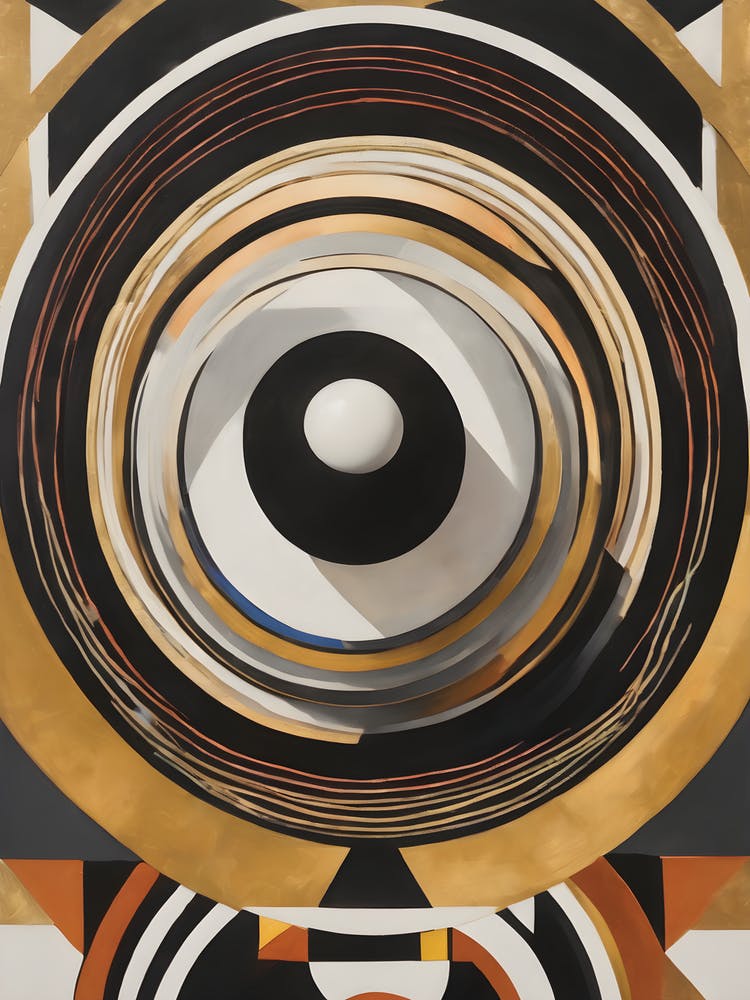 Nerve - Abstract Art Deco Geometric Shapes Oil Painting Modernist ...