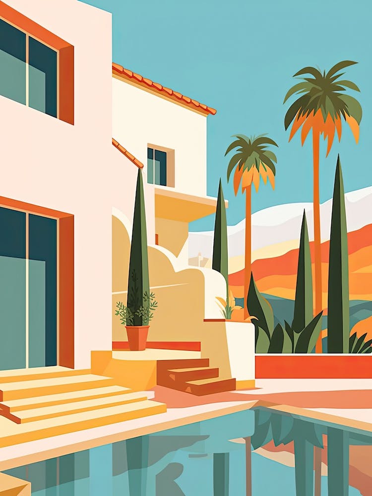 Costa Del Sol, Spain, Graphic Illustration 3 Art Print by Dreamy ...
