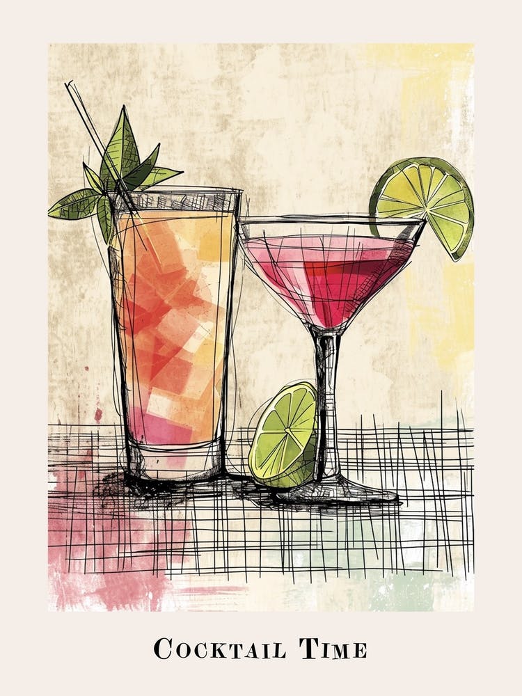 Cocktail Time Poster 5 Art Print by Artful Mixology – Fy!
