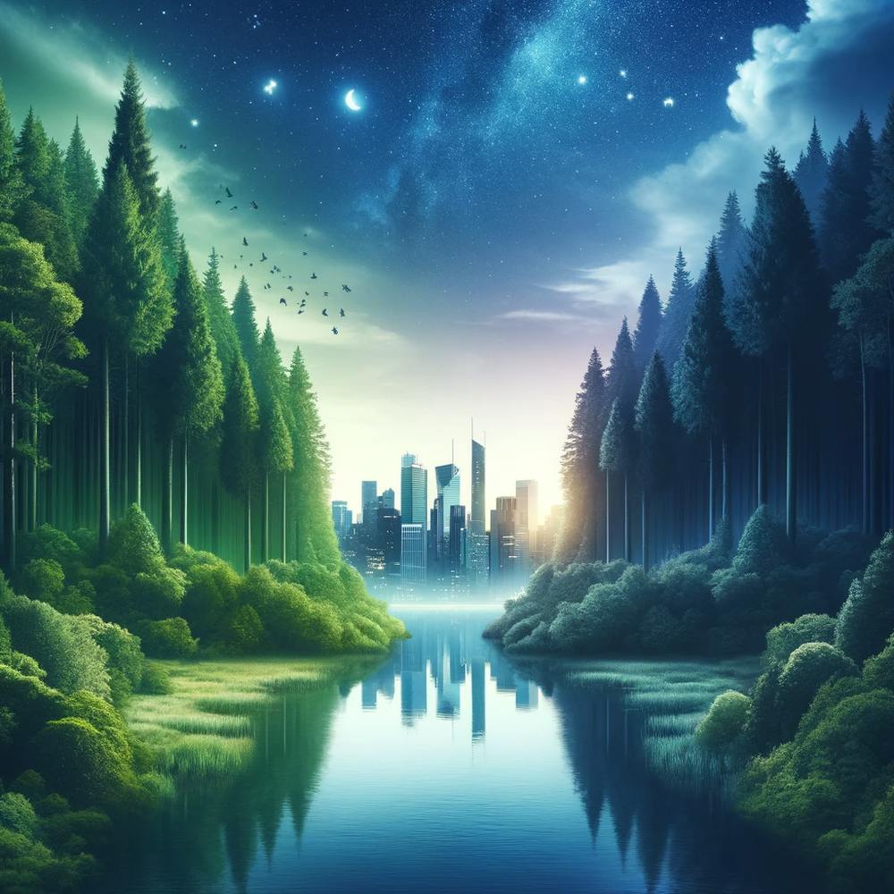 Harmony of Nature and Civilization Art Print by NZOArts – Fy!