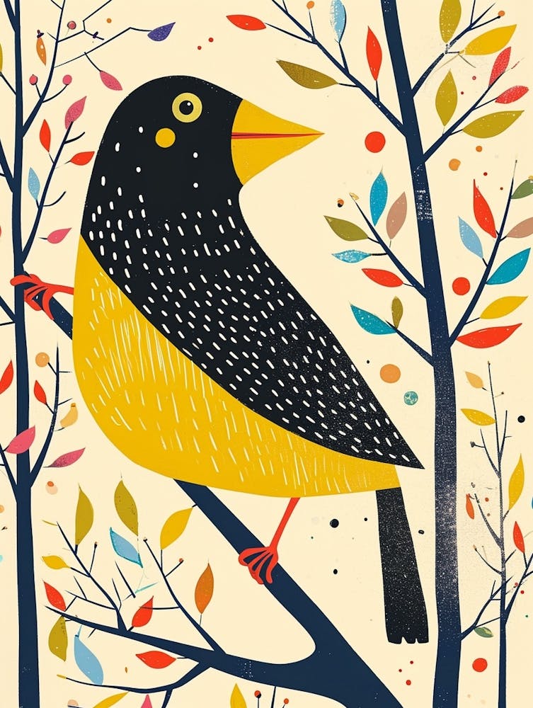 Yellow Crow 2 Art Print by Scribble Studio – Fy!