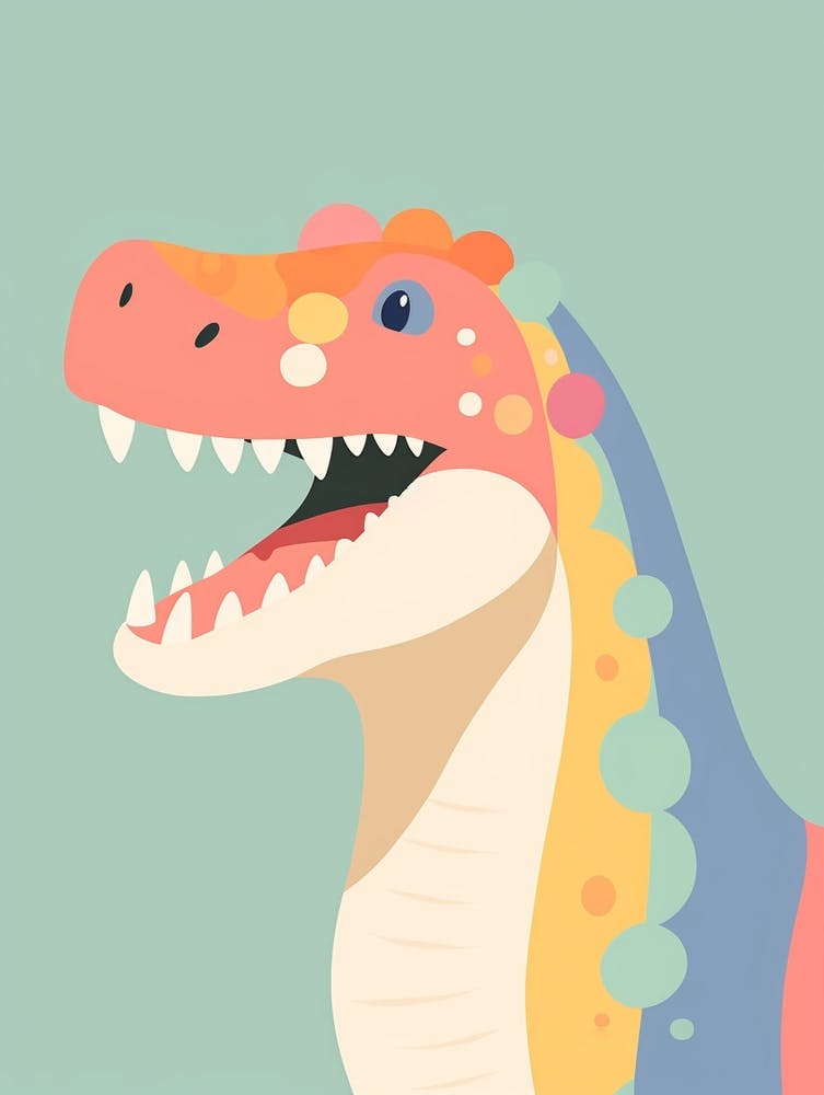 Colourful Dinosaur Nodosaurus 4 Art Print by Scribble Studio – Fy!