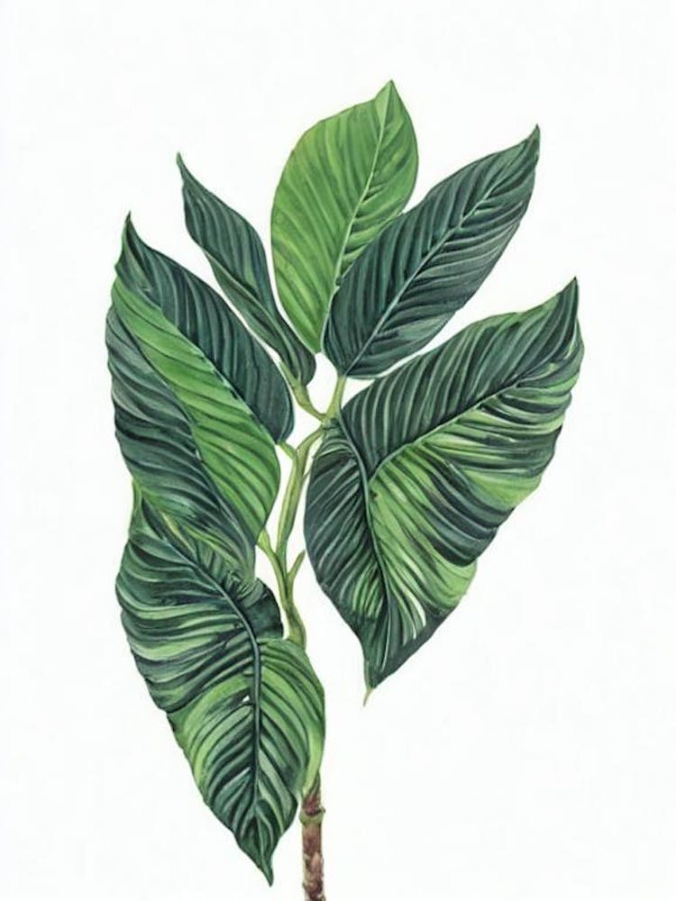 Kentia Palm (Howea Forsteriana) Watercolor Art Print by Urban ...