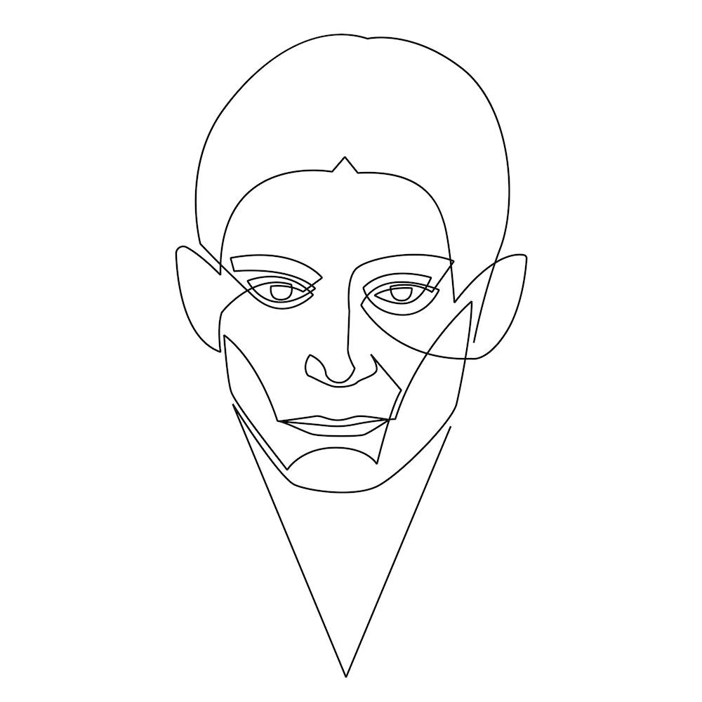 Kafka Square Line Art Print by Addillum – Fy!