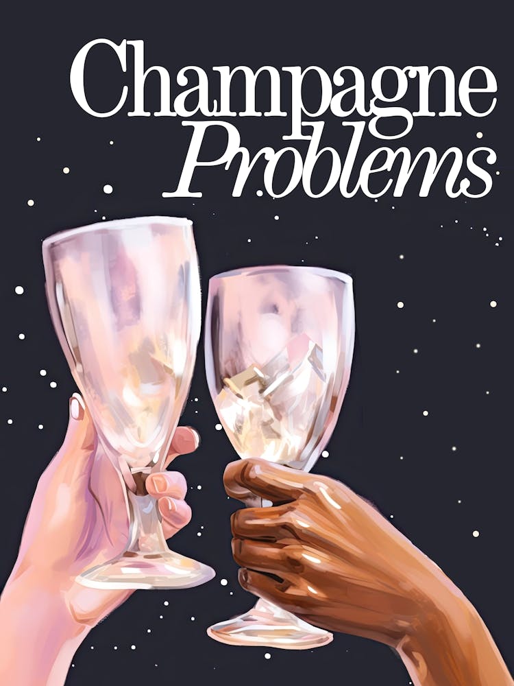 Champagne Problems Blue Art Print by Mambo – Fy!