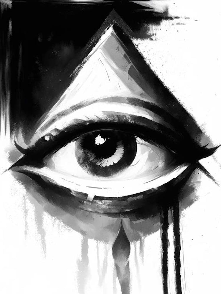 Clarity, Symbol, Third Eye Black & White Art Print by Symbolic ...