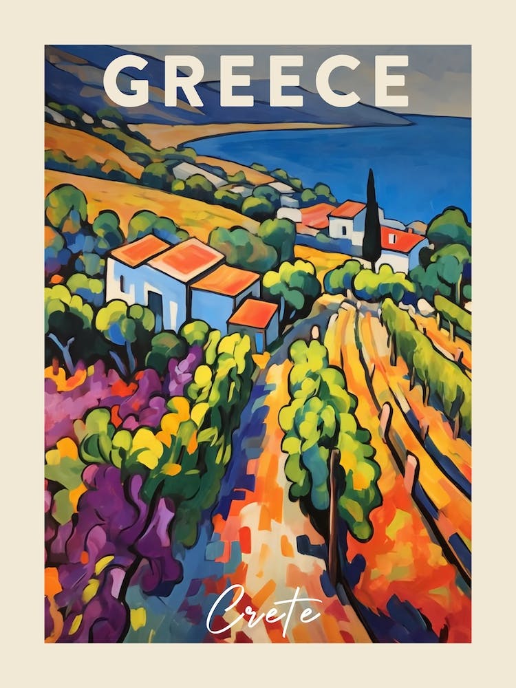 Crete Greece 3 Fauvist Painting Travel Poster Art Print by MedArt – Fy!