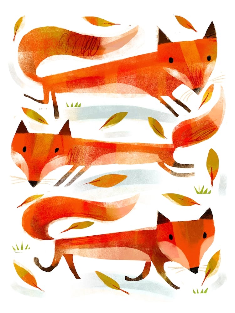 Foxes Art Print by Gareth Lucas Art – Fy!