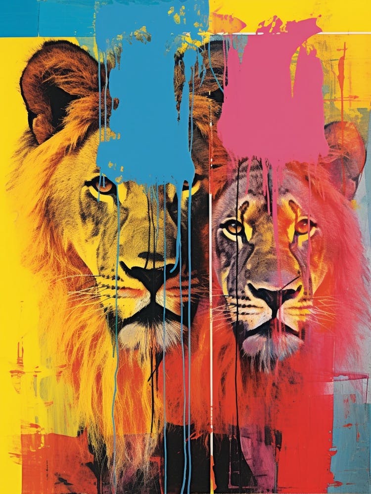 Lion Screen Print Inspired 3 Art Print by PopArt Pals – Fy!