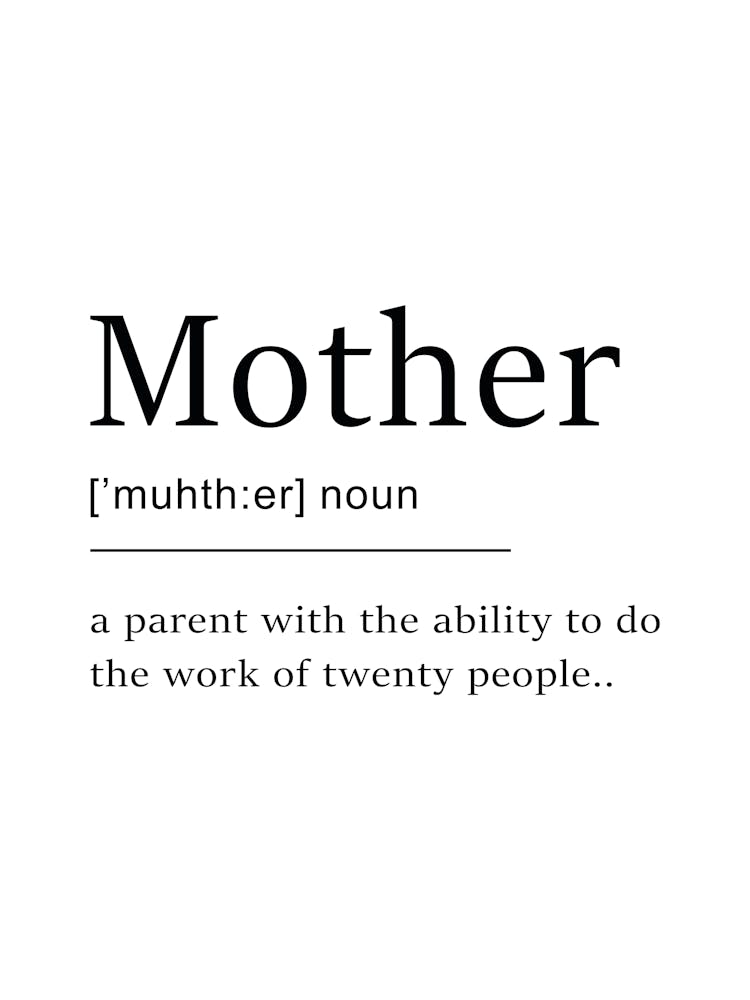 Mother Definition Poster - Dictionary Art Print by Fy!